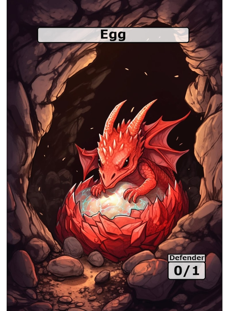 Dragon and Egg Tokens for MTG 3 Cards 2-sided - Etsy