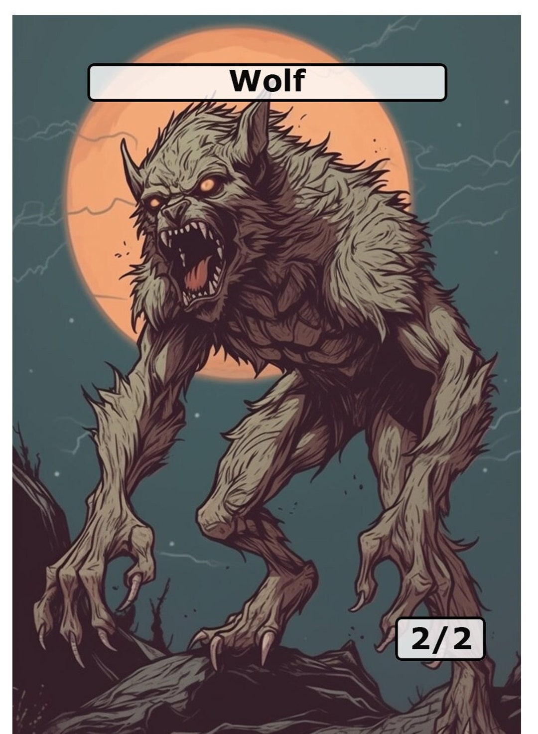 Wolf Tokens for MTG (3 Cards) [2-sided] - Etsy