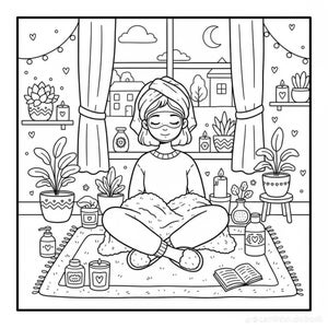Cozy Girl Moments Coloring Book | Bold & Easy Designs | Relaxing Stress ...