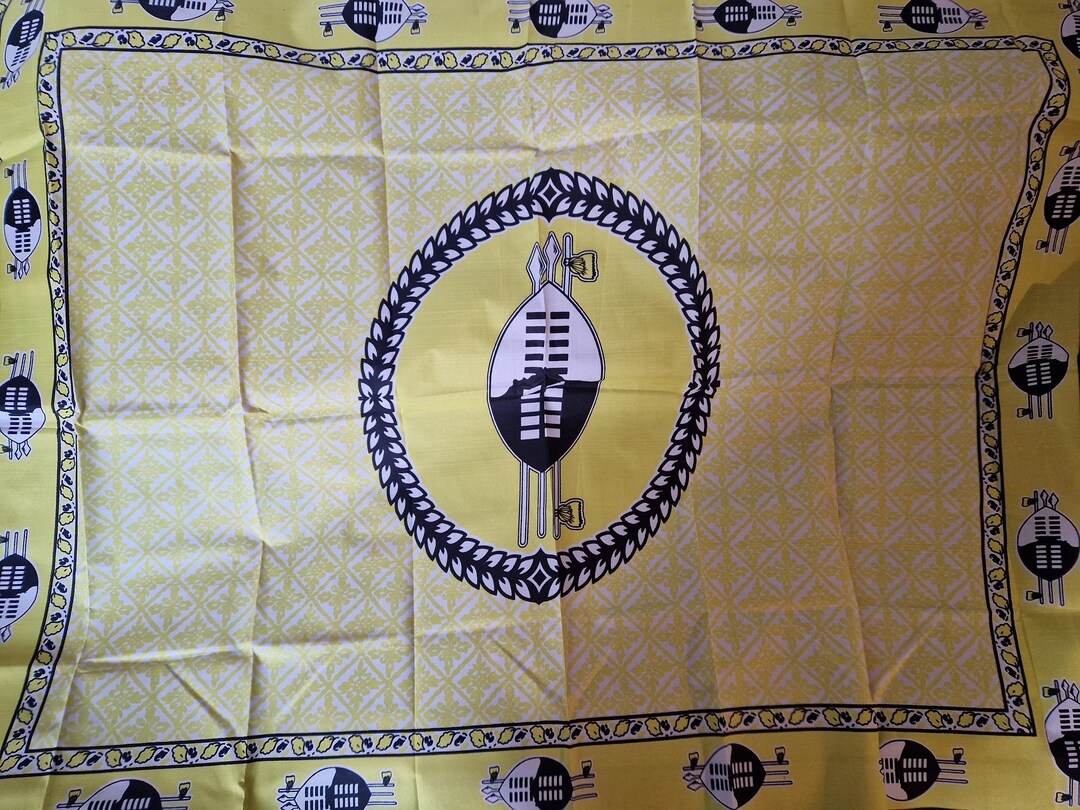 Njeti With Shield- Yellow - Mandawe Cloth - Ancestral Cloth - Amabhayi ...