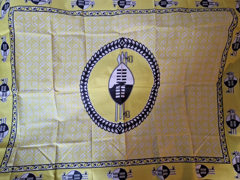 Njeti With Shield- Yellow - Mandawe Cloth - Ancestral Cloth - Amabhayi ...
