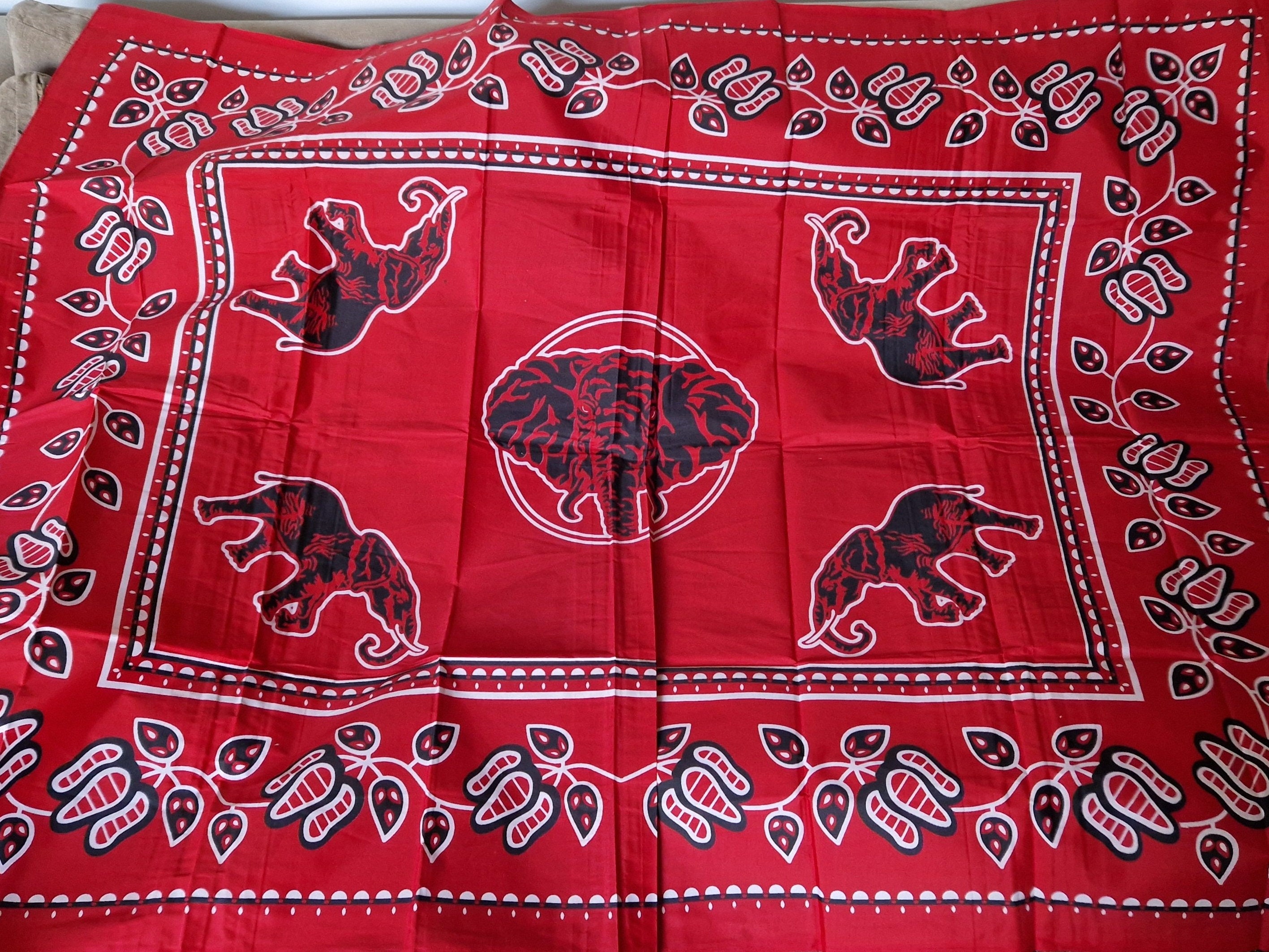 Elephant - Red Ancestral Cloth - Amabhayi - Masela a Badimo - Etsy
