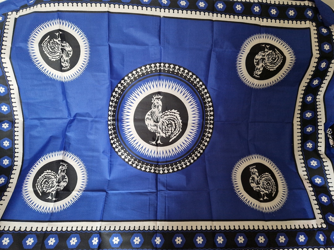 Rooster -blue Ancestral Cloth - Amabhayi - Masela a Badimo - African ...