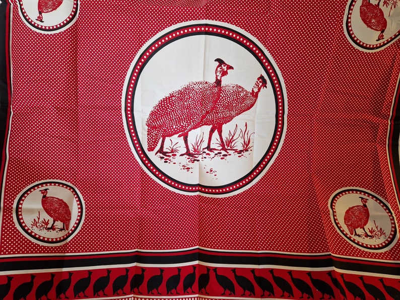 Red- Guinea Fowl Ancestral Cloth - Amabhayi - Masela a Badimo - African ...