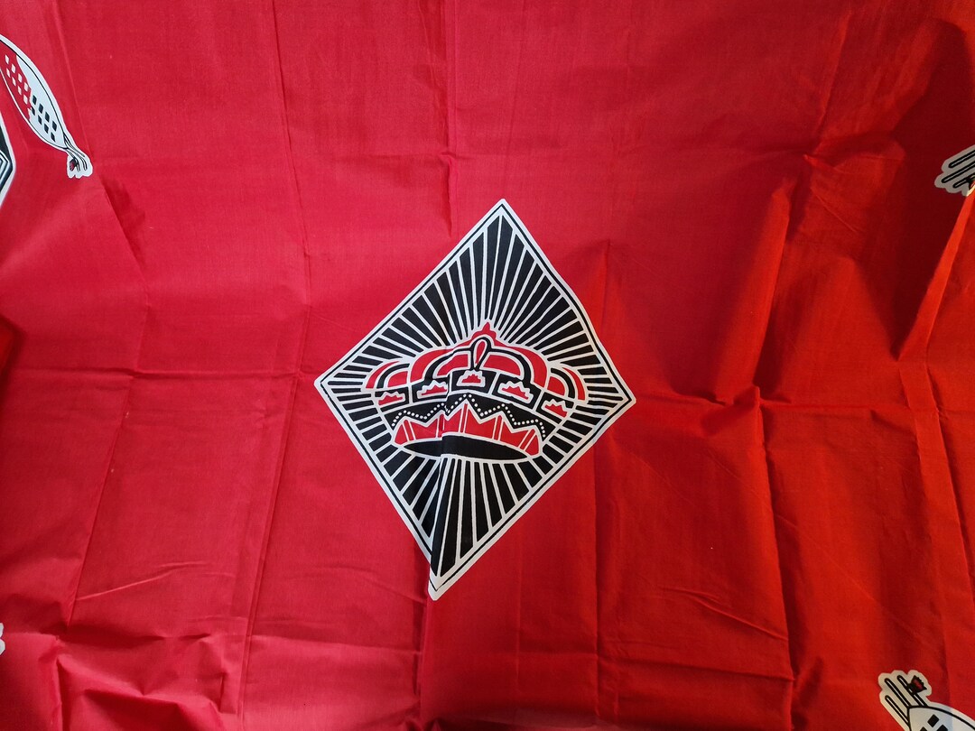 Red Crown and Shield Cloth- Ancestral Cloth - Amabhayi - Masela a ...