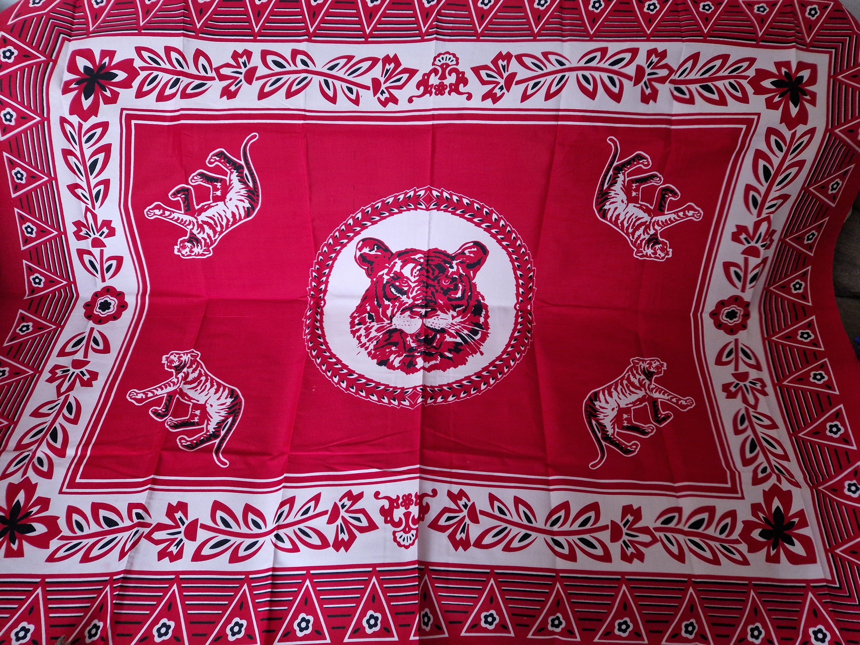Tiger Print - Red - Ancestral Cloth - Amabhayi - Masela a Badimo - Etsy