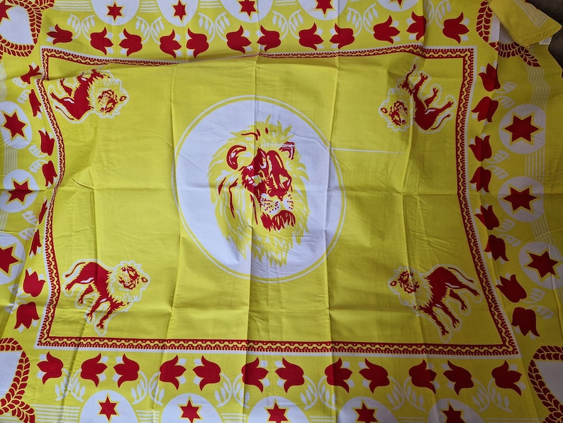Lion Ancestral Cloth -yellow- Amabhayi - Masela a Badimo - African ...