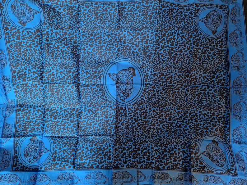 Leopard Print - Blue- Ancestral Cloth - Amabhayi - Masela a Badimo - Etsy