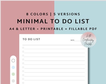 Simple to Do List Printable, Simple Tasks List Template, Productivity ...