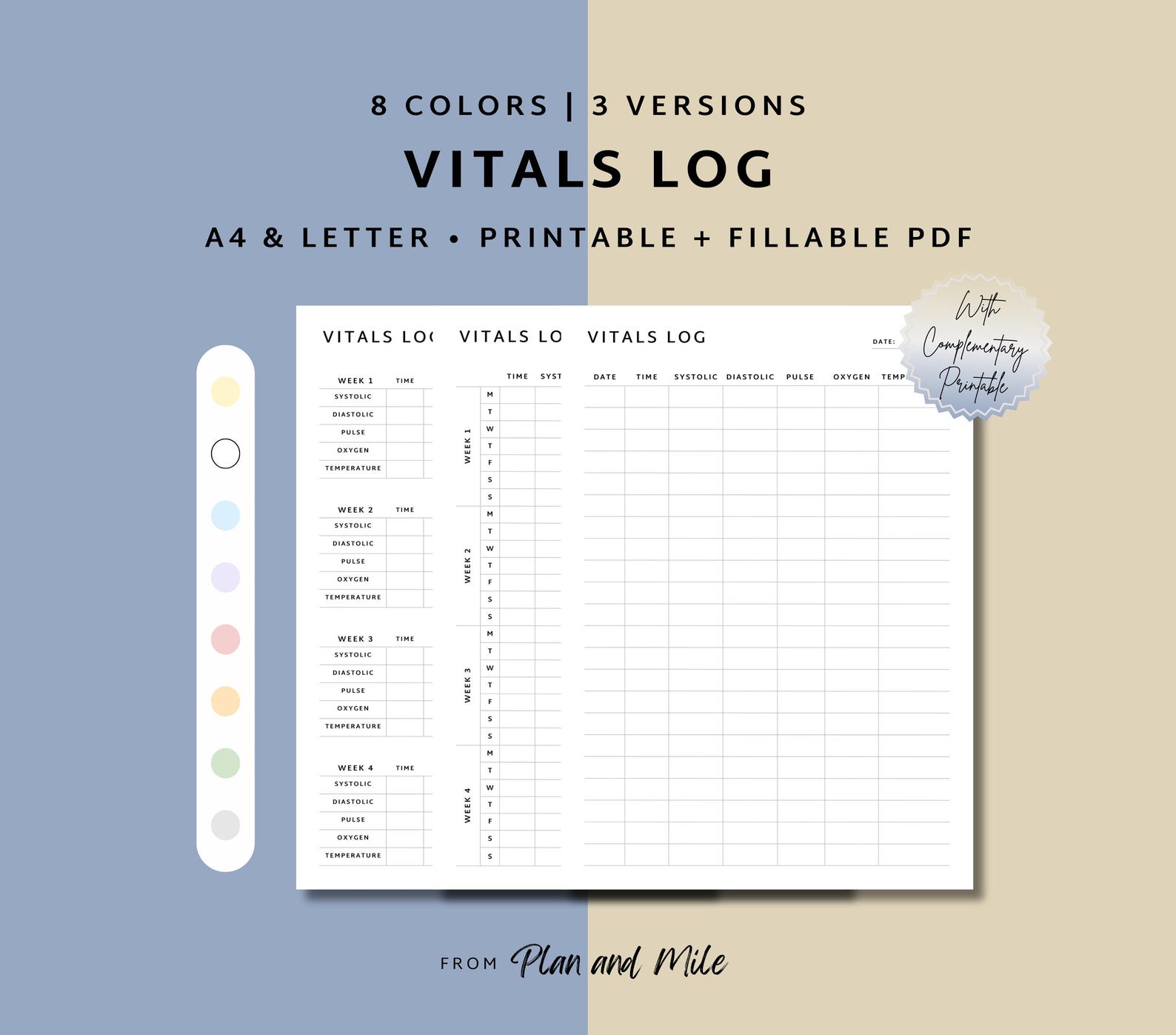 Printable Vital Sign Sheet, Vitals Tracker, Nursing Vitals Sheet ...
