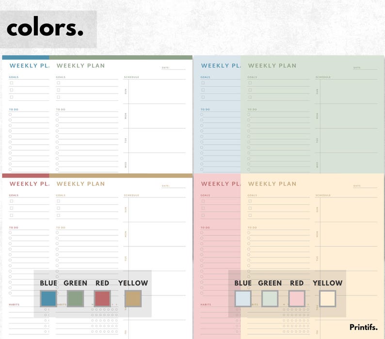 Weekly Planner Printable, Weekly Goal Planner, Weekly to Do List ...