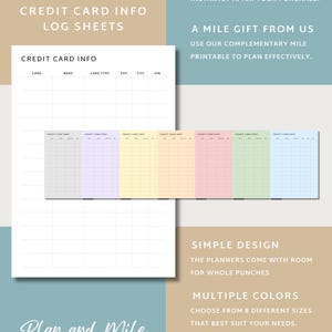 Credit Card Information Tracker Printable & Fillable, Credit Card Log ...