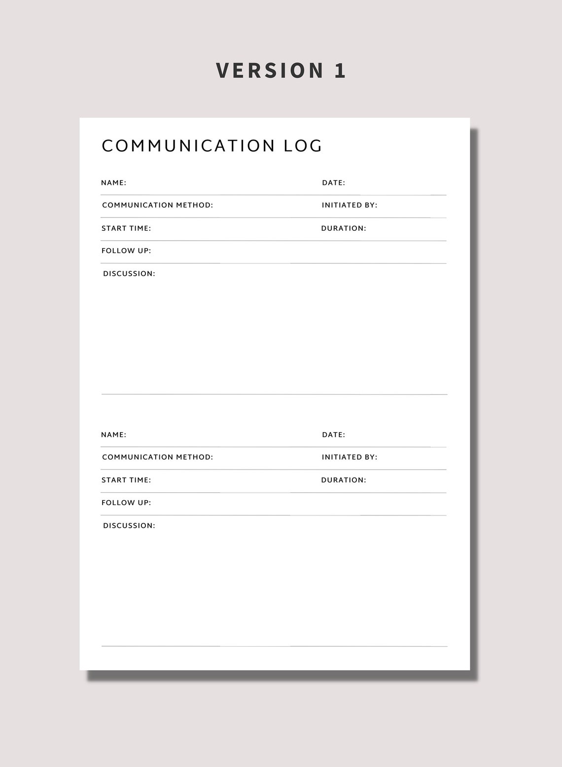 Printable Communication Log, Call Log Template, Parent Communication ...