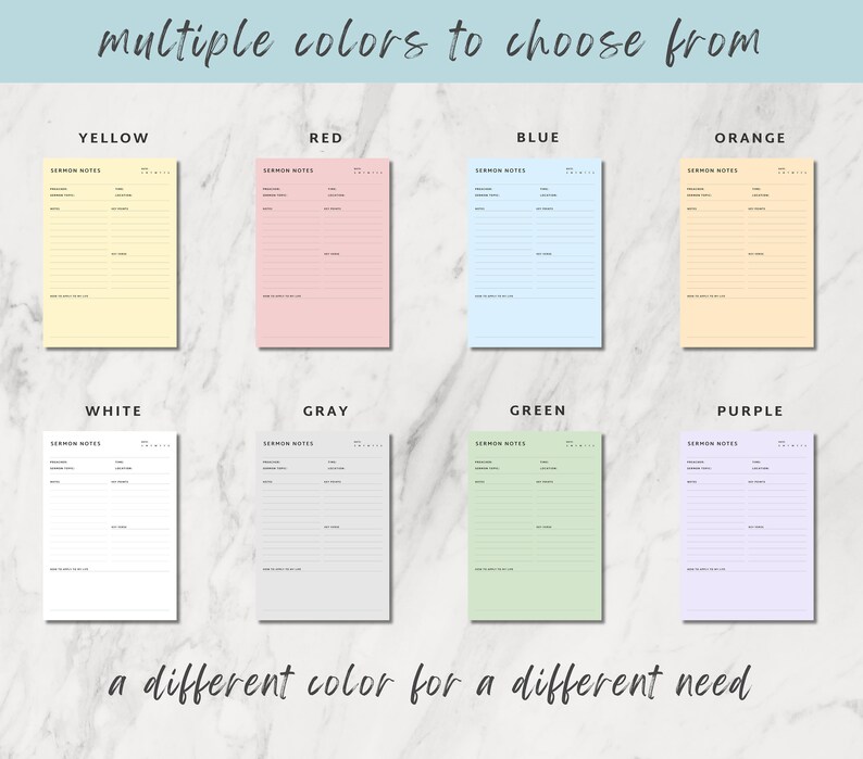 Printable Sermon Notes, Print at Home Faith Planner, Scripture and ...