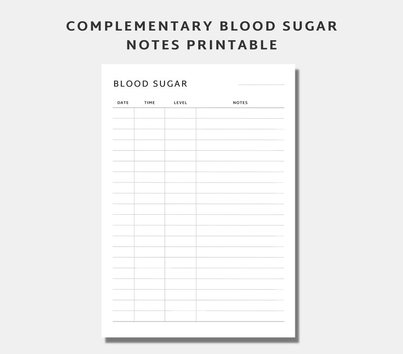 Blood Sugar Log Printable Template Blood Glucose Tracker - Etsy