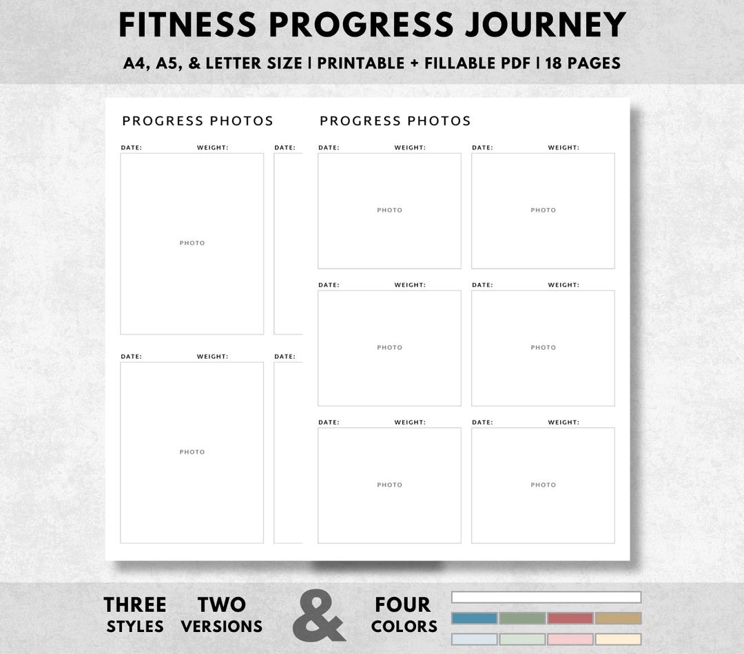 Fitness Progress Photo Log: Before & After Body Transformation (PDF) - Etsy