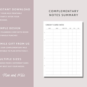 Credit Card Information Tracker Printable & Fillable, Credit Card Log ...