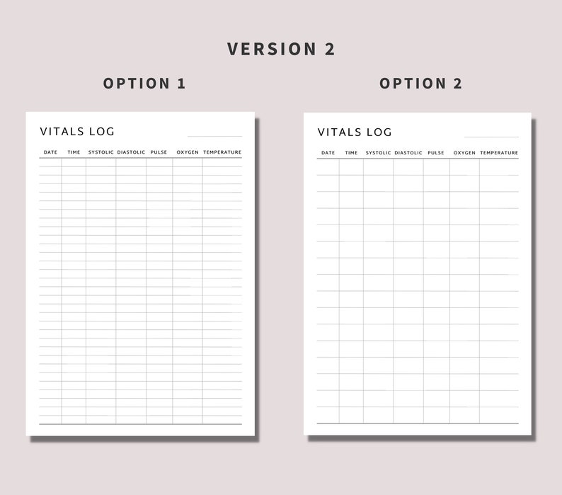 Printable Vital Sign Sheet, Vitals Tracker, Nursing Vitals Sheet ...