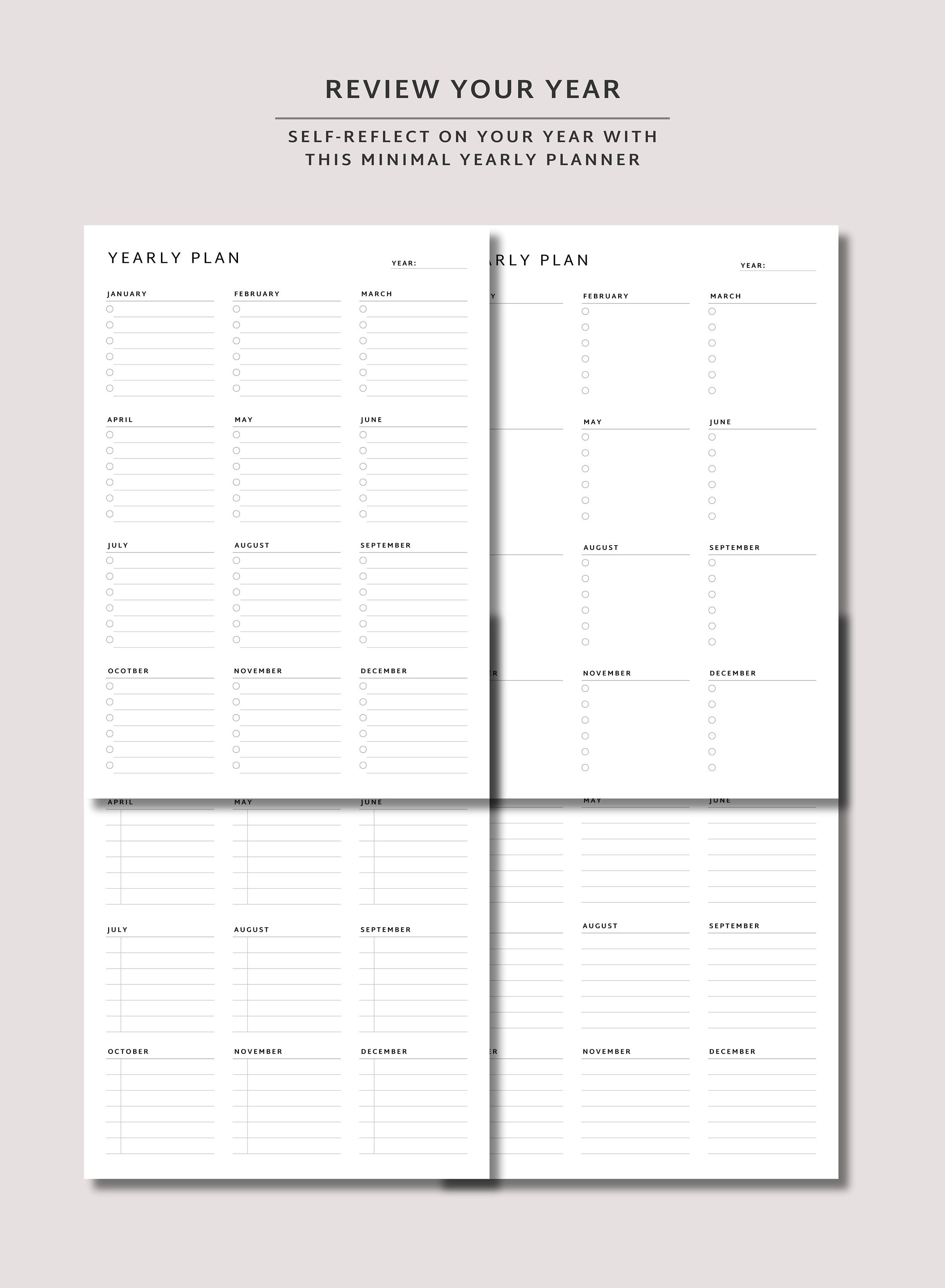 Yearly Tasks, Yearly to Do List, Yearly Planner, Annual Planner ...