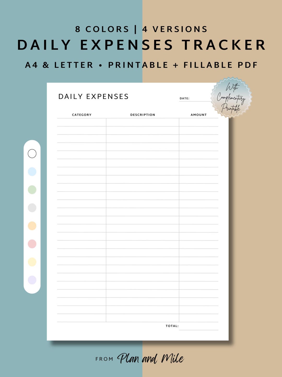 Daily Expenses Tracker Printable, Spending Tracker, Budget Tracker, A4 ...