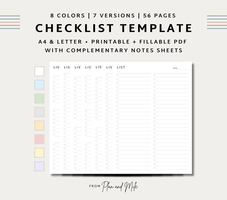 Blank Checklist Template Printable & Fillable, Simple Checklist ...