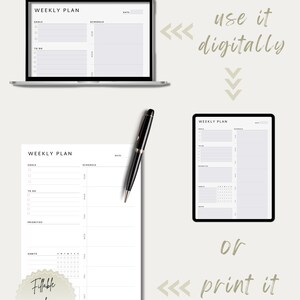 Weekly Planner Printable, Weekly Goal Planner, Weekly to Do List ...