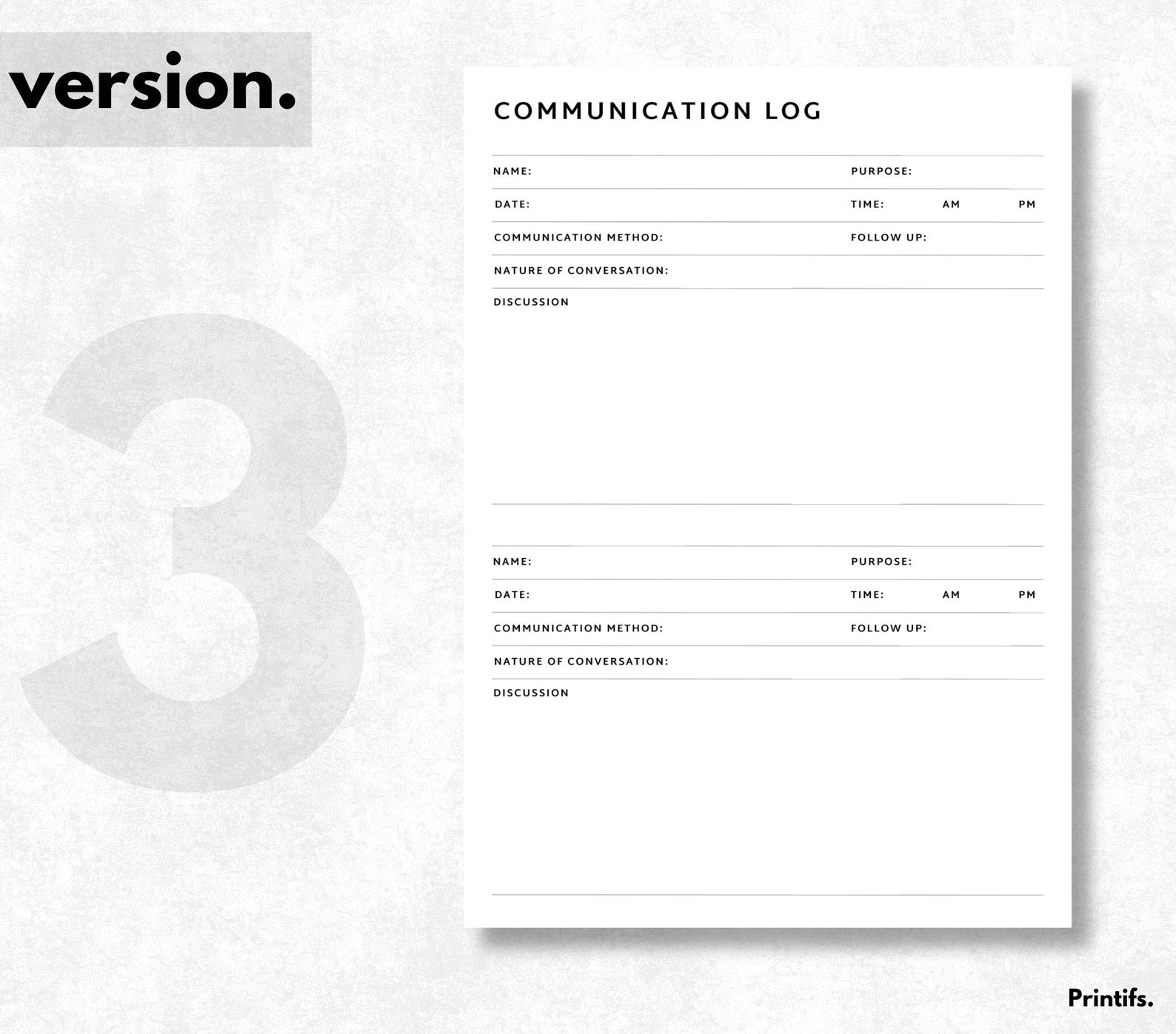 Printable Communication Log, Call Log Template, Parent Communication ...