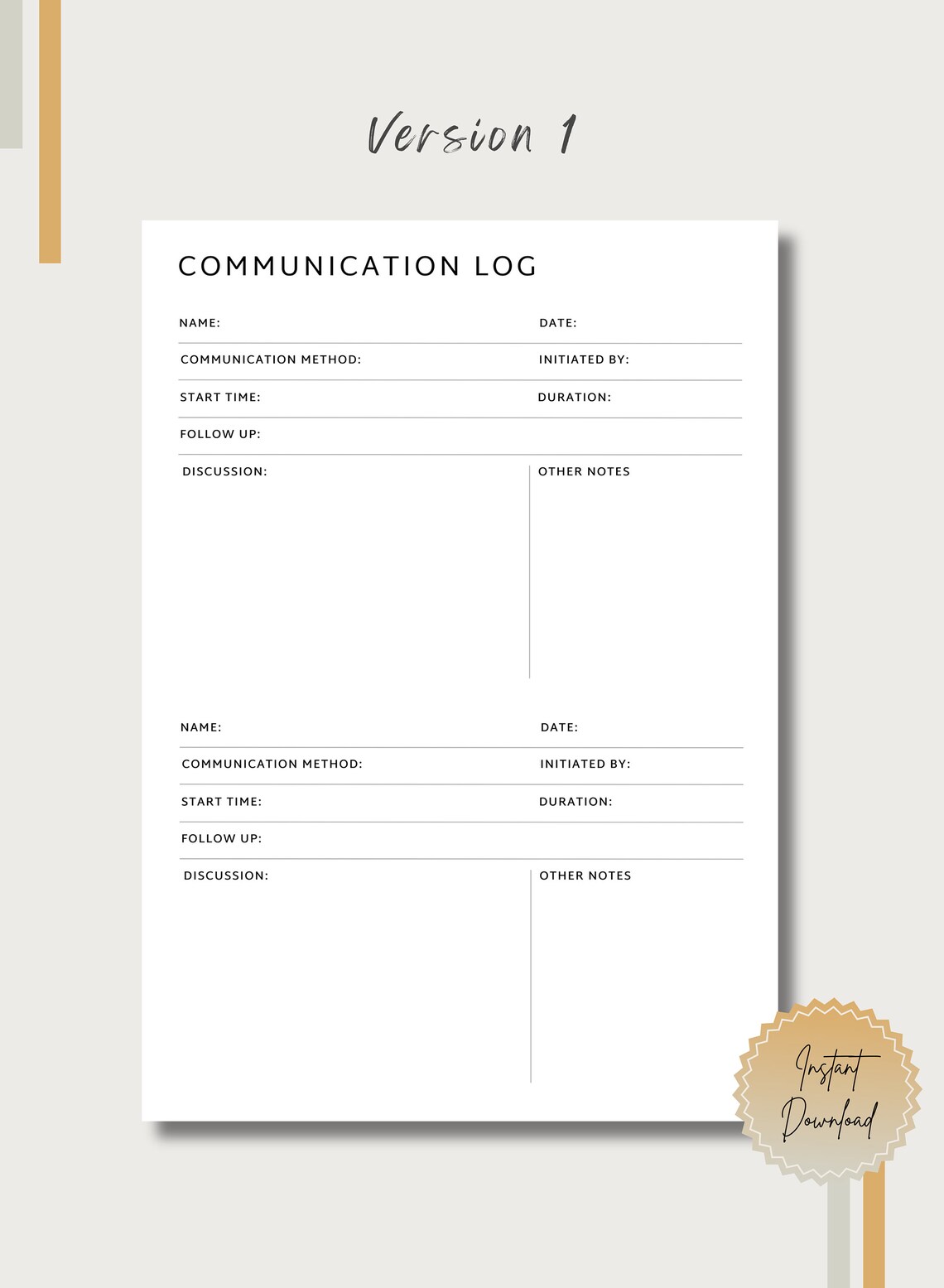 Printable Communication Log, Call Log Template, Parent Communication ...