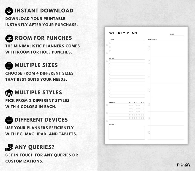 Weekly Planner Printable, Weekly Goal Planner, Weekly to Do List ...