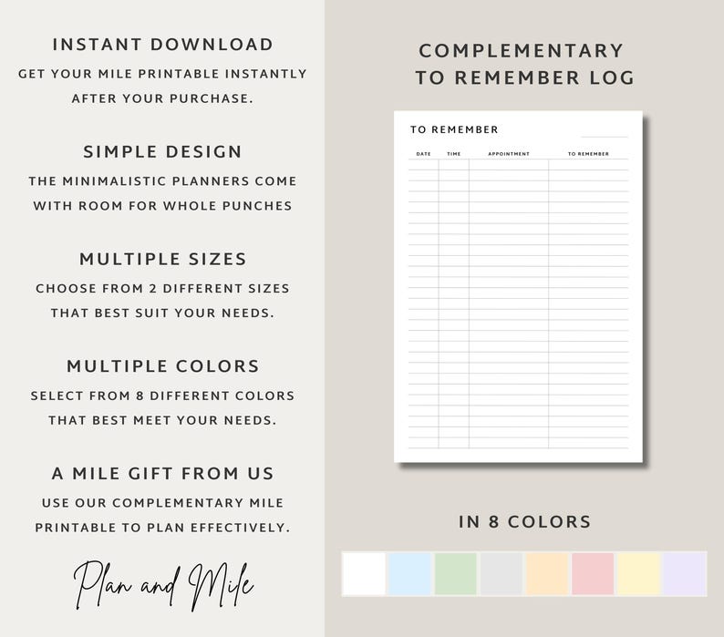 Simple Appointment Tracker Printable, Appointment Reminder, Meeting ...