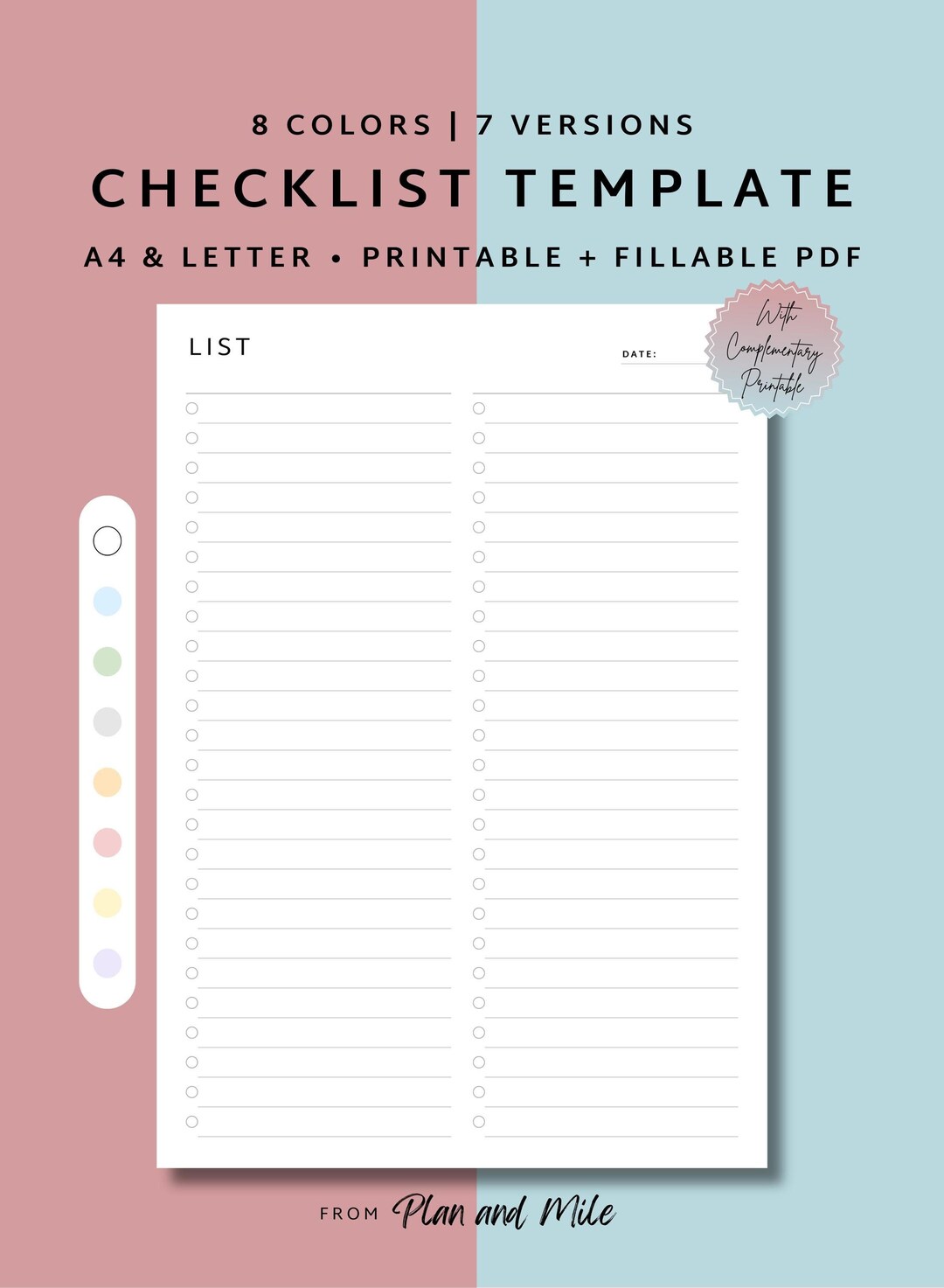 Blank Checklist Template Printable & Fillable, Simple Checklist ...