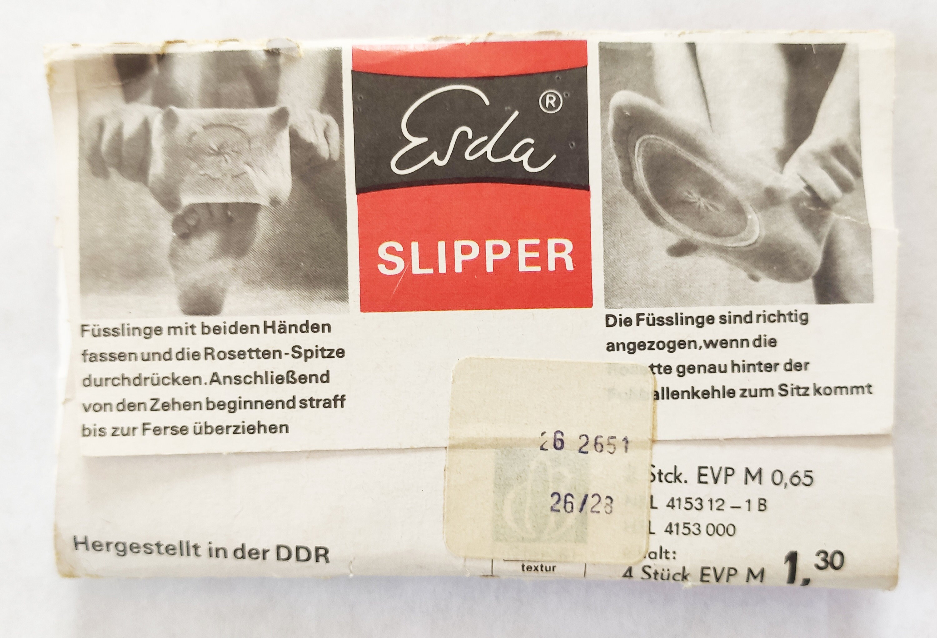 Vintage DDR 1970s Slippers Original Packaging VEB Feinstrumpfwerke Esda ...