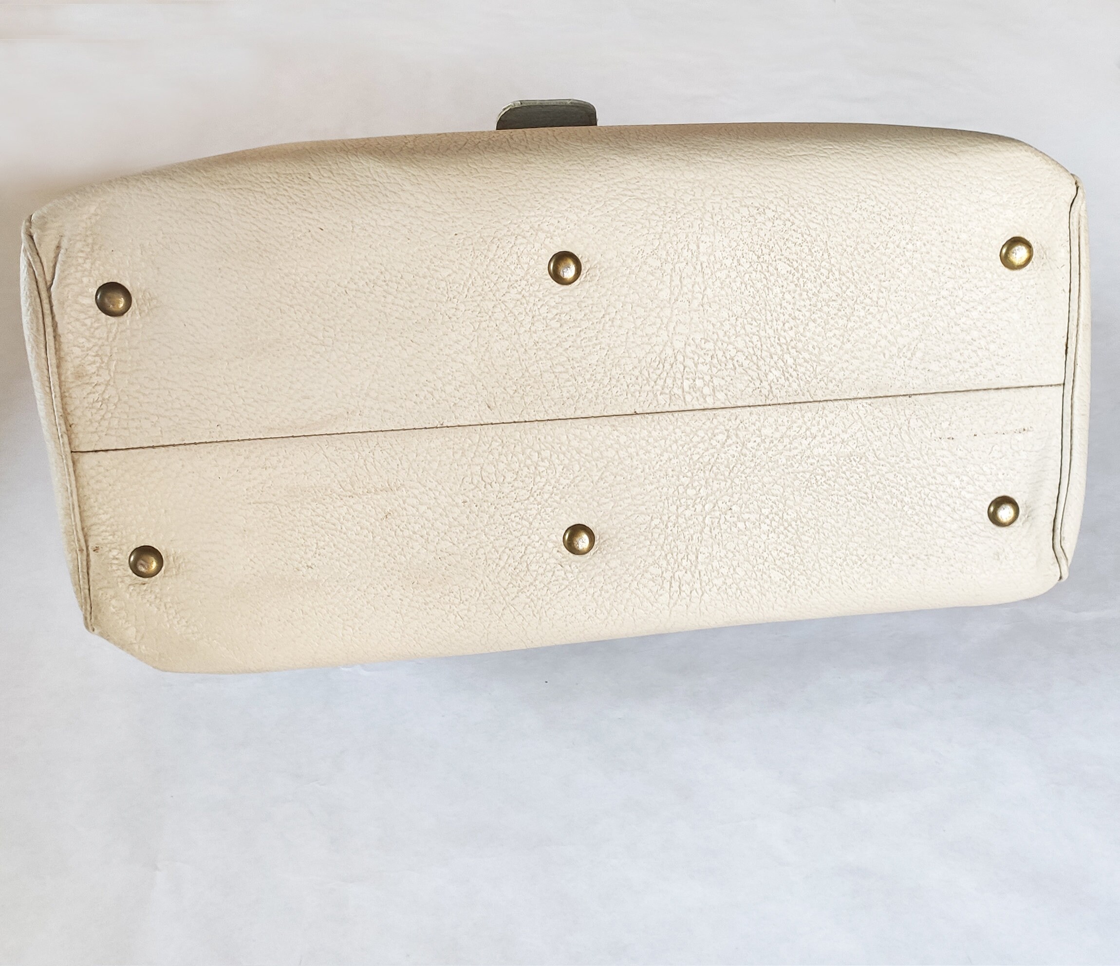 Vintage Travel Bag With Key Lockable 1960s Leather Beige Grey - Etsy