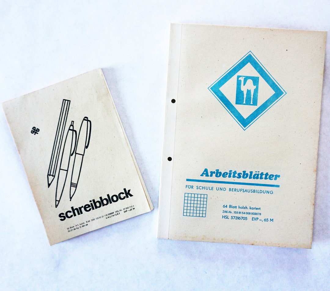 Vintage GDR Writing Pad Notepad Sketch Pad Worksheets 1970s-1980s - Etsy