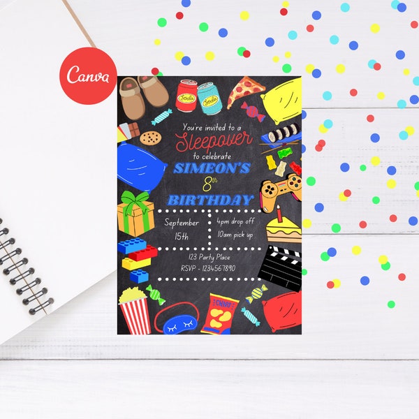 Sleepover Party Invitation - Etsy