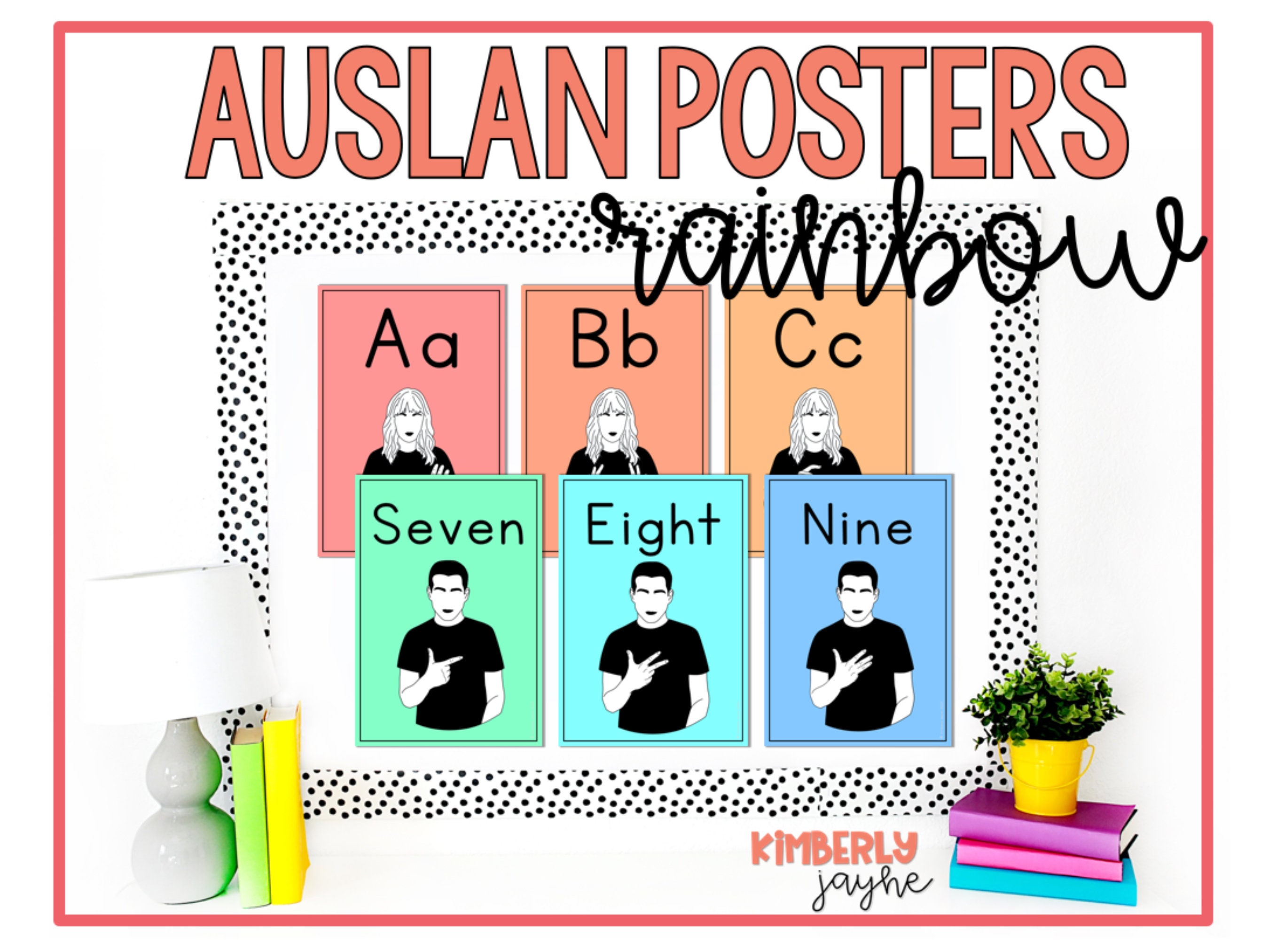 Auslan Posters Alphabet, Numbers, Emotions and Colours Rainbow Themed ...