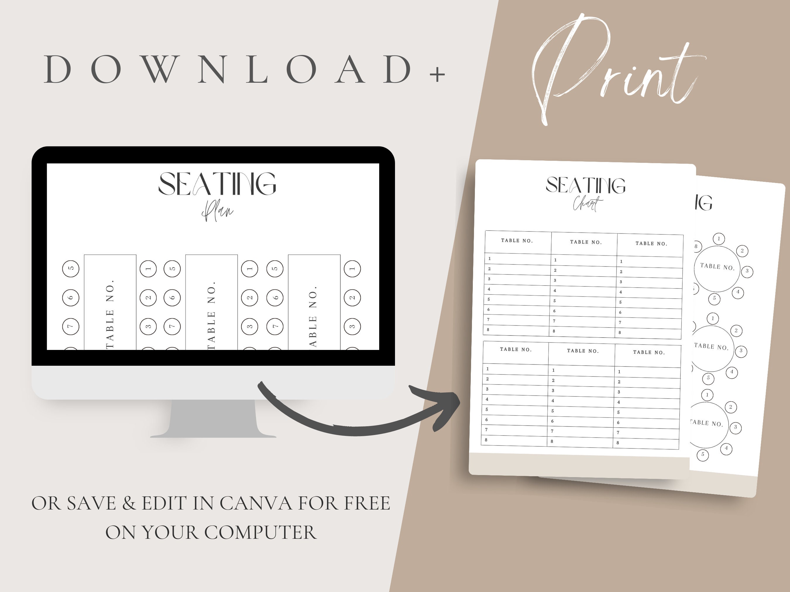 Event Seating Chart Template Download Seating Chart Printable Table ...