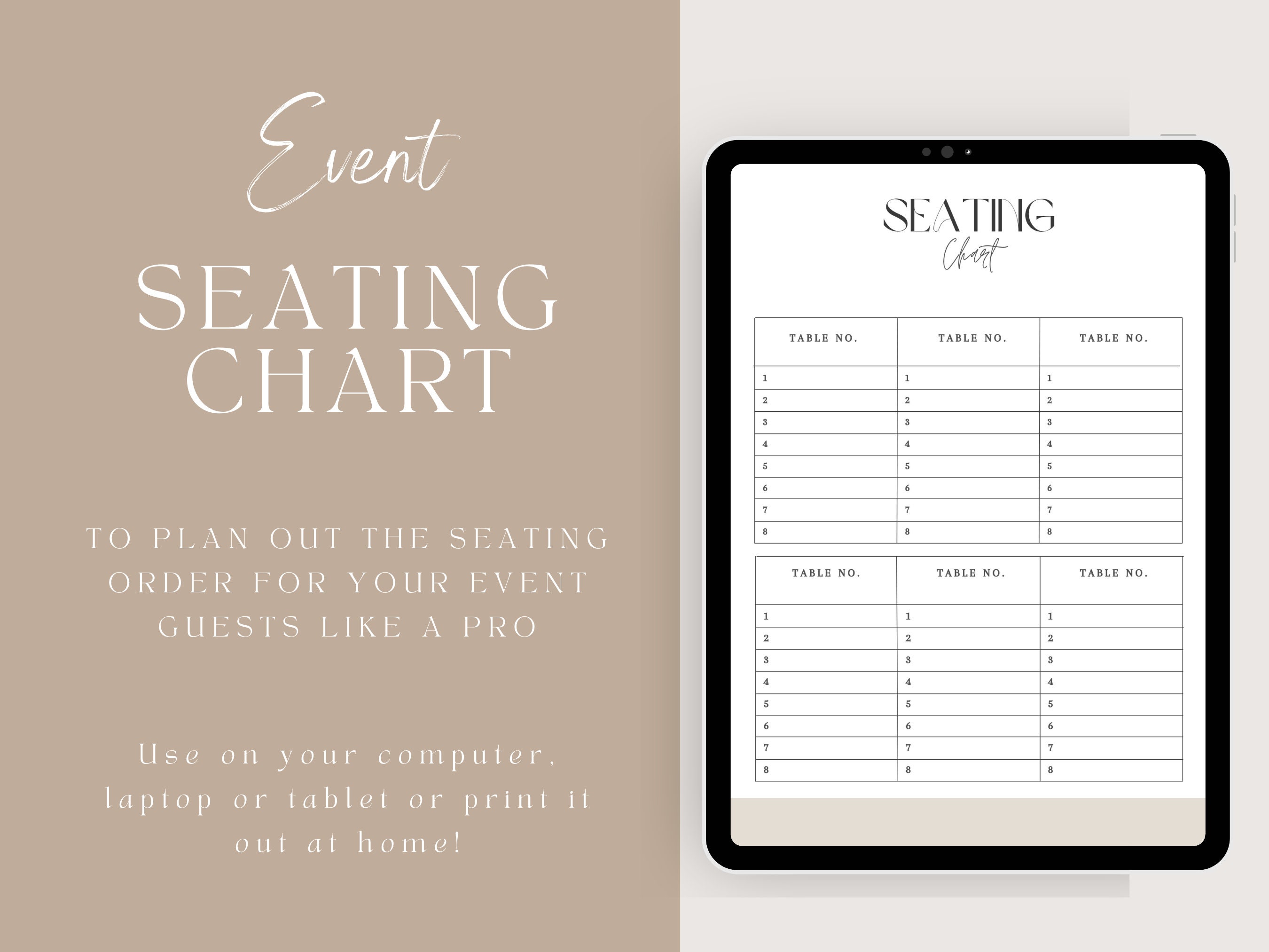 Event Seating Chart Template Download Seating Chart Printable Table ...