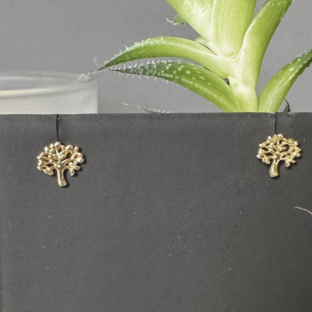 Tree-of-life Stud Earrings. 24K Yellow Gold-plated Stud Earrings. Best ...