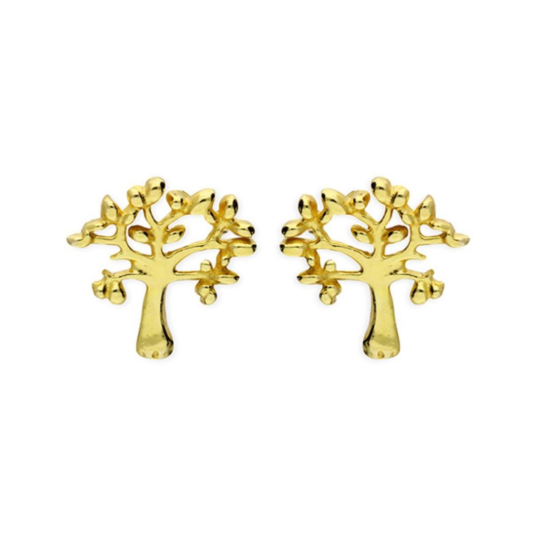 Tree-of-life Stud Earrings. 24K Yellow Gold-plated Stud Earrings. Best ...