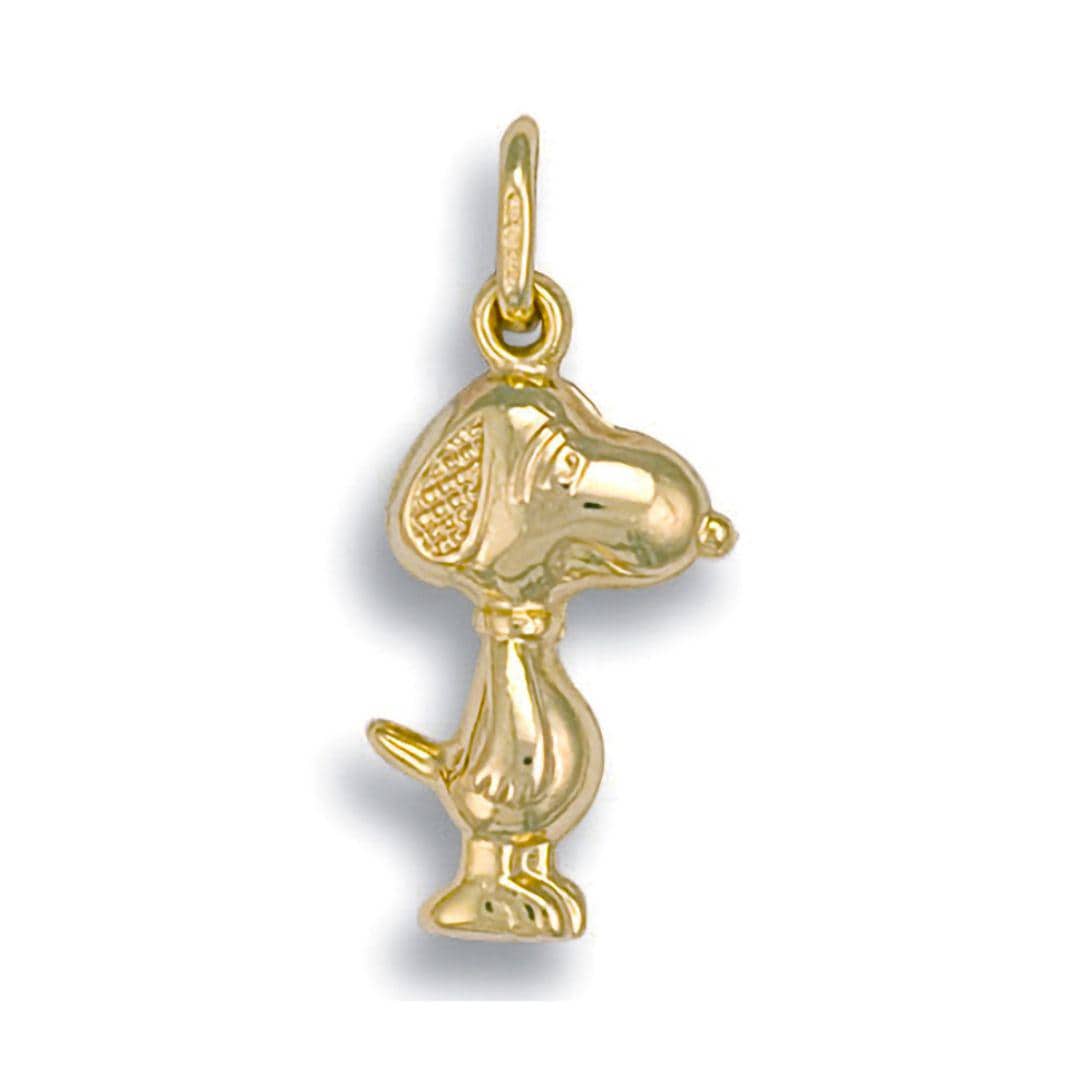 9K Gold Snoopy Dog Pendant Snoopy Dog Charlie Brown Comic Charm Pendant ...