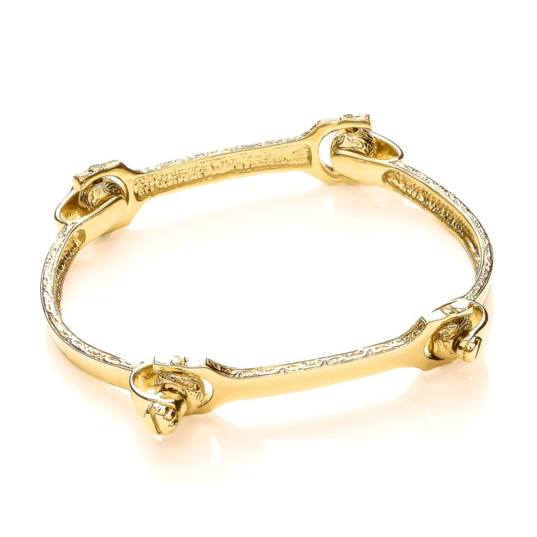 9K Gold Bone Bangle. Premium Solid Gold Persian Bangle. Handmade 4 ...