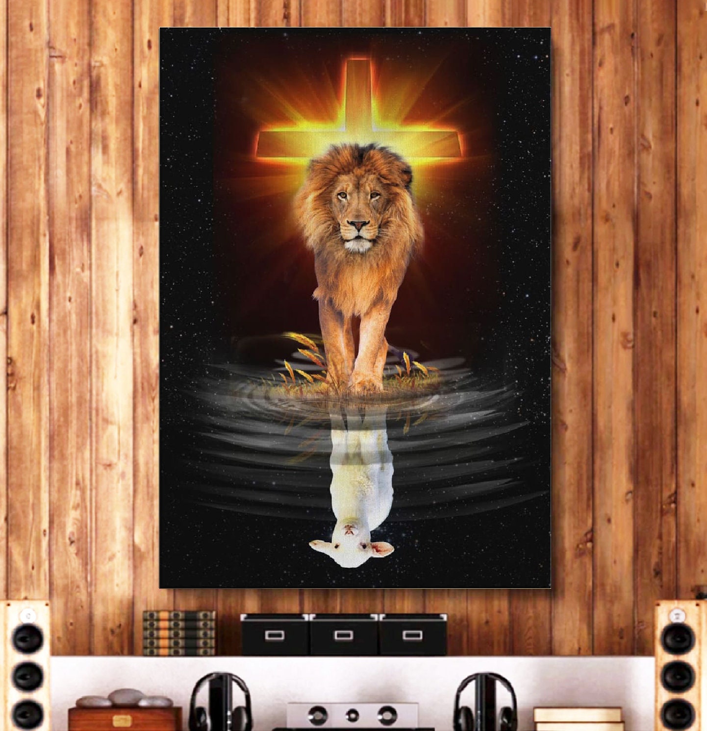 El león de Judá y el cordero de Dios Lienzo de Jesús - Etsy México