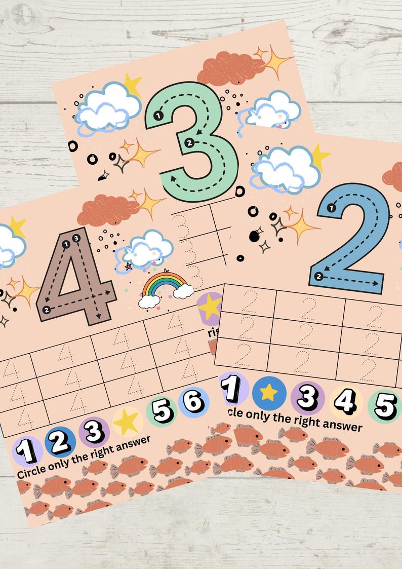 Number Tracing Worksheet (1-20) – Pastel Colors, Preschool Printable ...