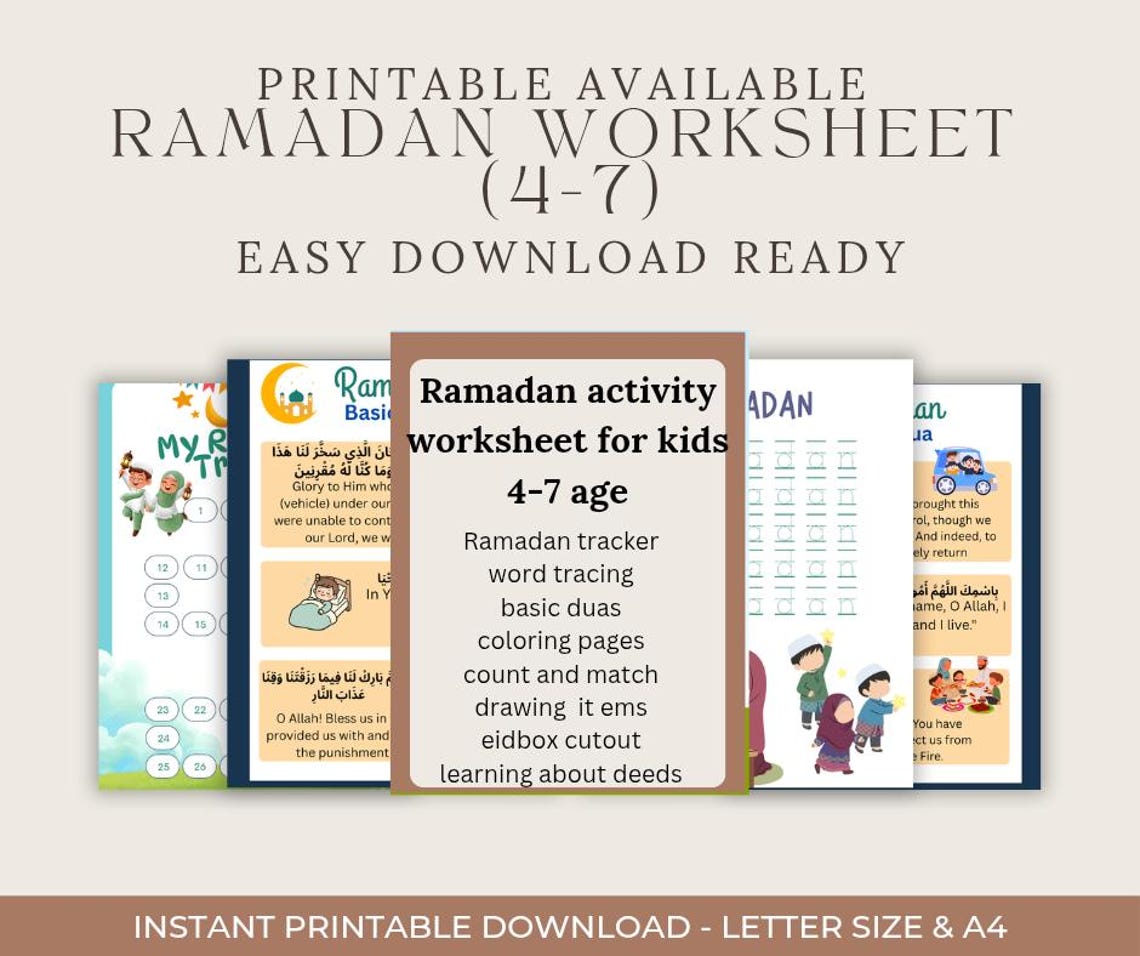 Ramadan Activity Workbook for Kids | Muslim Homeschooling (PDF Pattern ...