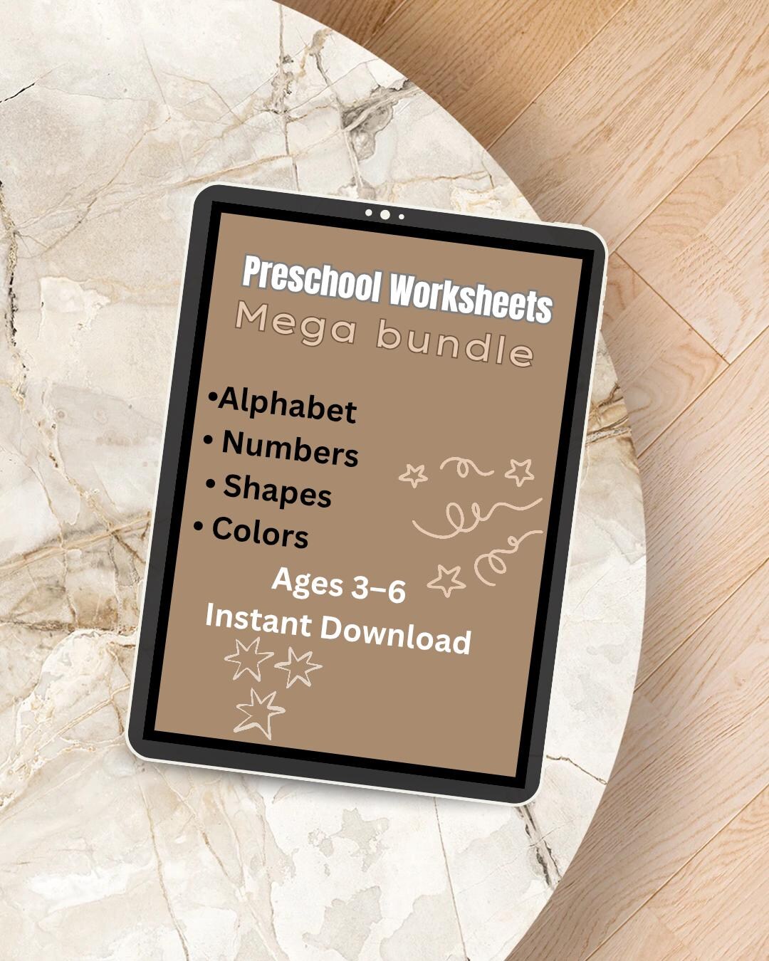 Preschool Printable Worksheets Mega Bundle | Alphabet, Numbers, Shapes ...