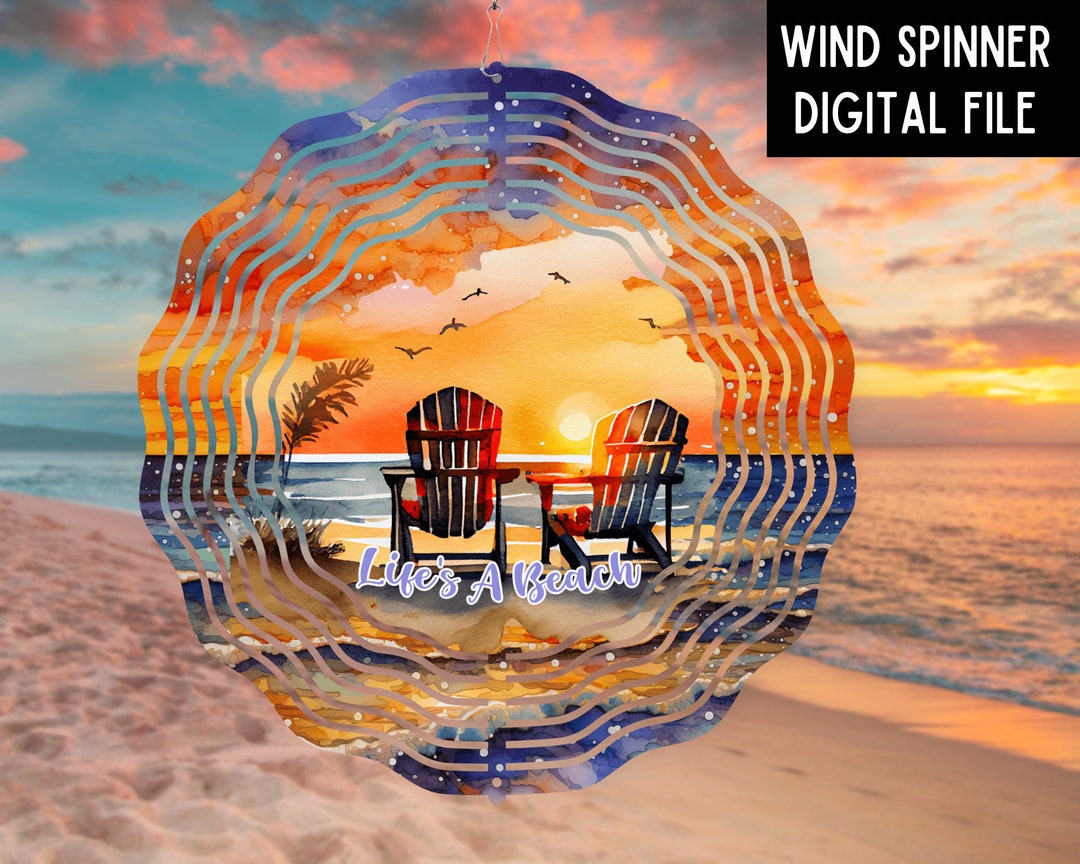 SUNSET BEACH Wind Spinner Design Sunset Sublimation Wind Spinner ...