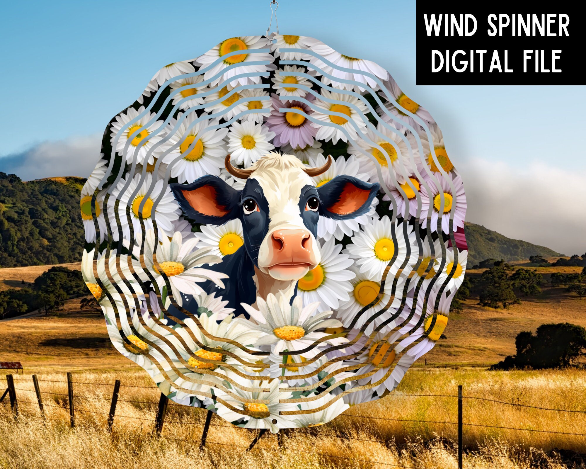 3D CUTE COW Wind Spinner PNG 3D Sublimation Design Digital - Etsy