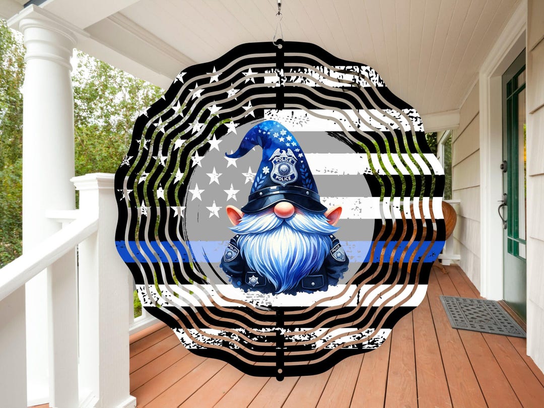 POLICE Sublimation Wind Spinner Police Gnome PNG Police Wind Spinner ...