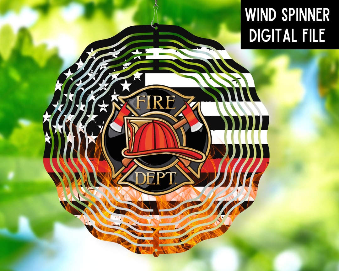 FIREFIGHTER Sublimation PNG Fire Dept Design Sublimation Wind Spinner ...